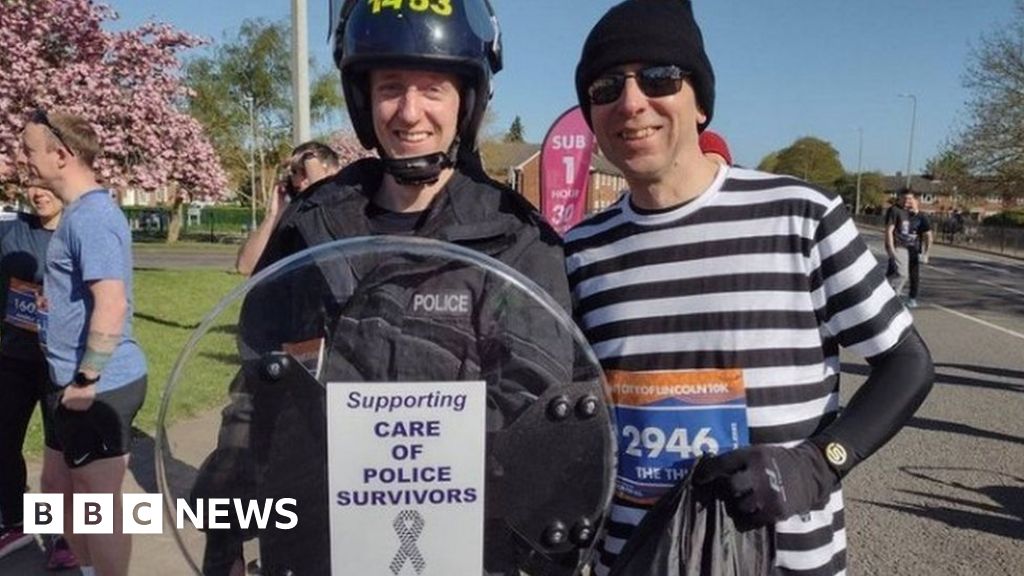 Lincoln police officer takes on 10K in full riot gear for charity