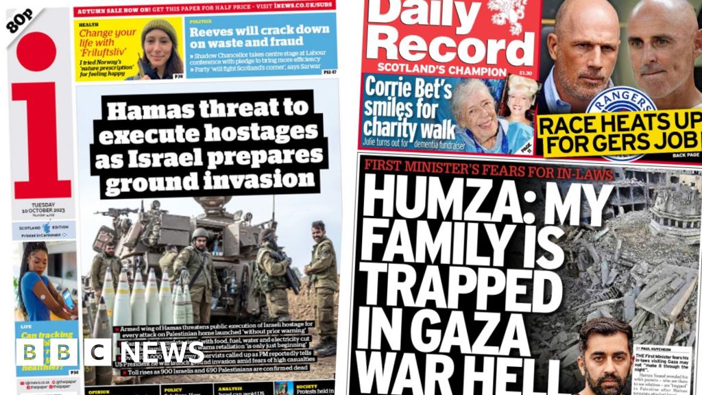 Scotland's papers: Hamas hostage threat and Yousaf's family trapped ...