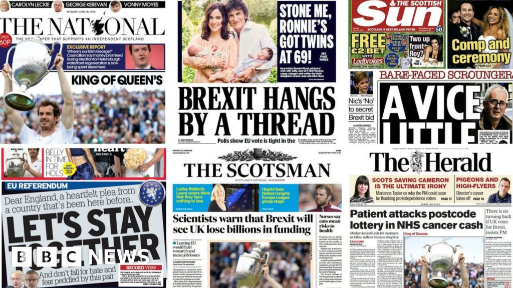 Scotland's papers: Brexit vote countdown and Murray win - BBC News