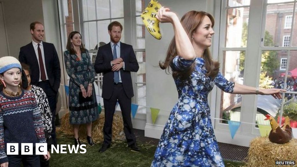 Royals throw wellies at children's charity event - BBC News