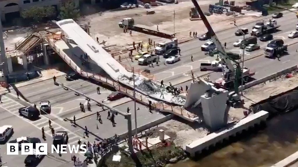 Miami bridge collapse witness: 'This is crazy' - BBC News