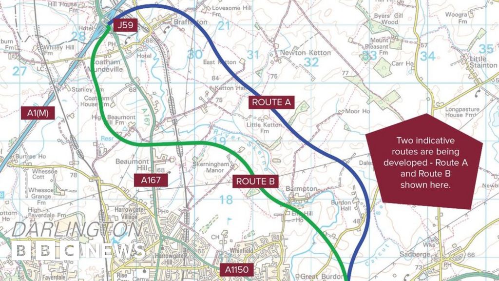 Darlington bypass and Tees river crossing plans progress - BBC News