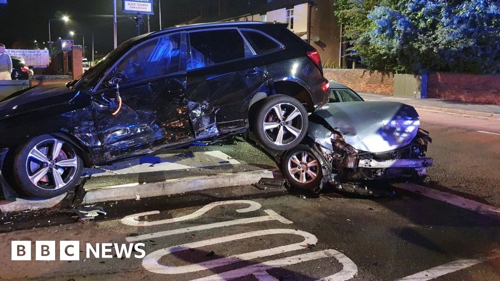 Two flee pile-up crash scene in Dudley