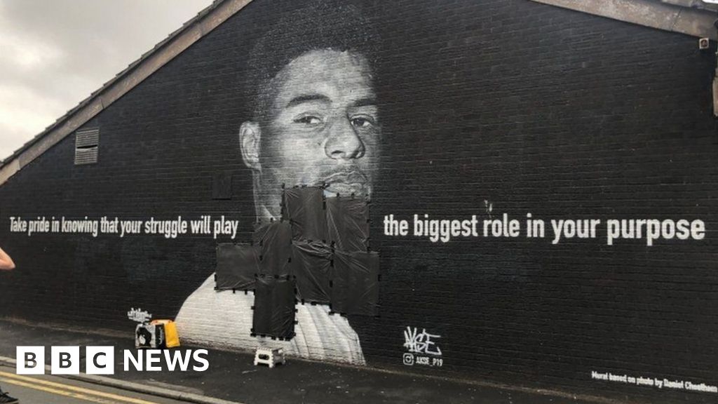 Marcus Rashford mural: Money raised goes to food bank charity