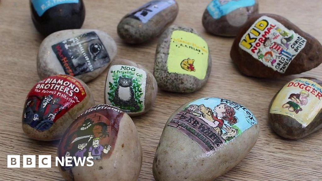 St Albans teacher's hidden book cover pebbles inspire reading