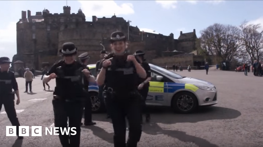 Police Scotland in 'running man' dance challenge - BBC News