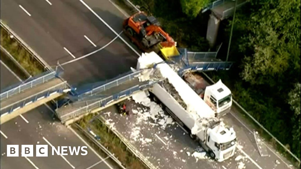 Lorry driver admits charges in M20 bridge crash