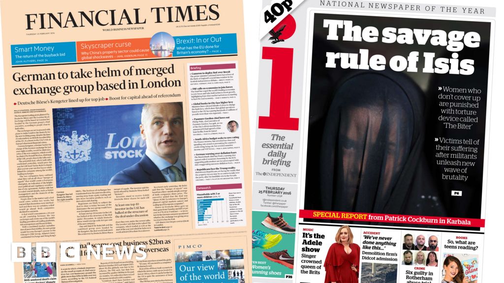 Newspaper headlines: EU border controls, Rotherham and Adele at the ...