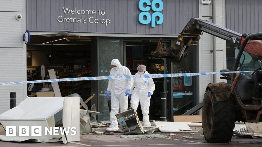 Man arrested after forklift raid on cash machine in Gretna