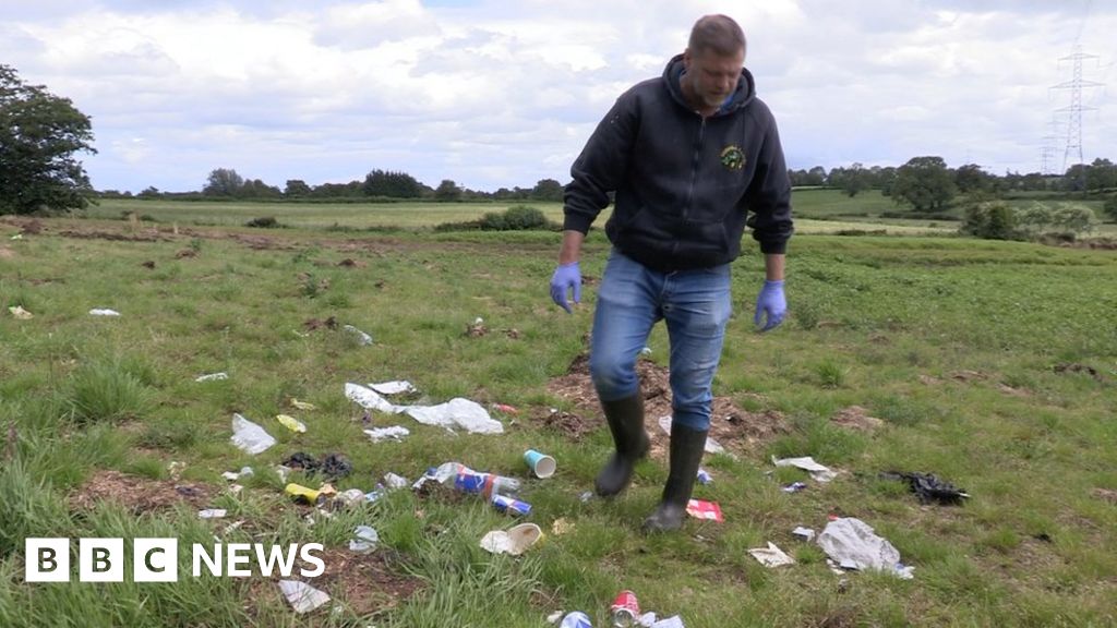 Hillsborough farmer's anger over fly-tipping on his land - BBC News