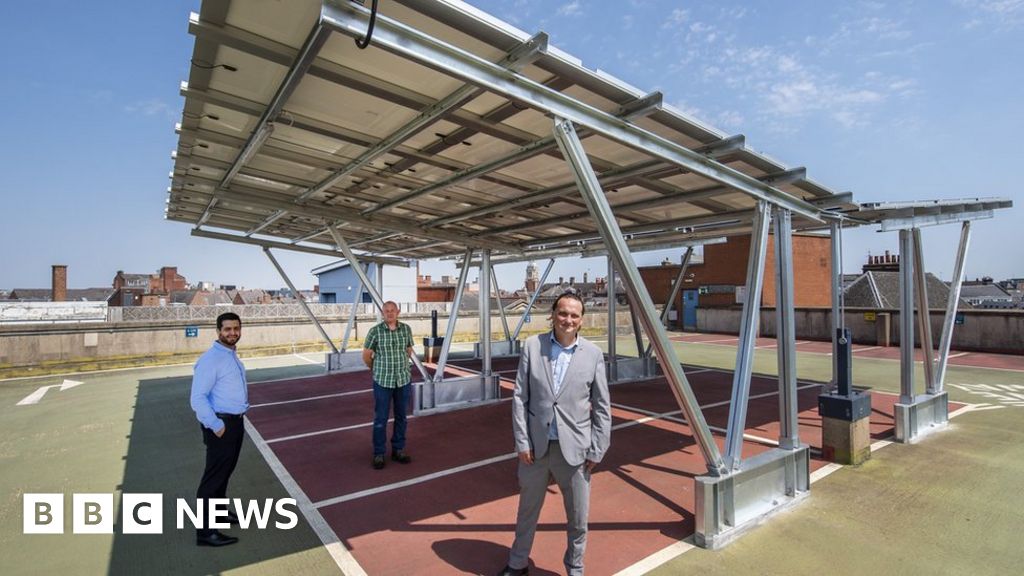 Solar panel canopies placed on Leicester car park