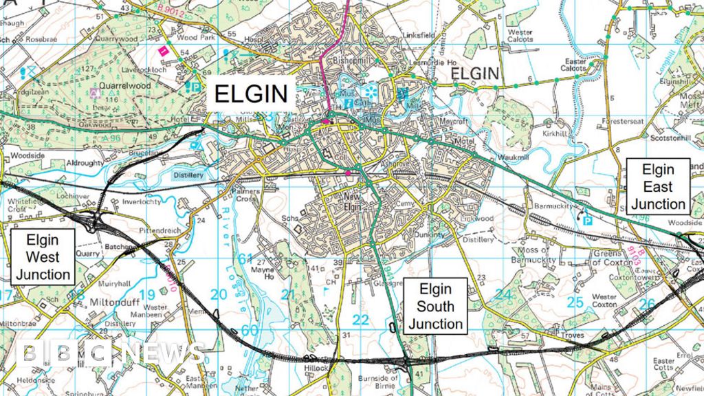 Preferred route for Nairn to Fochabers dual carriageway - BBC News