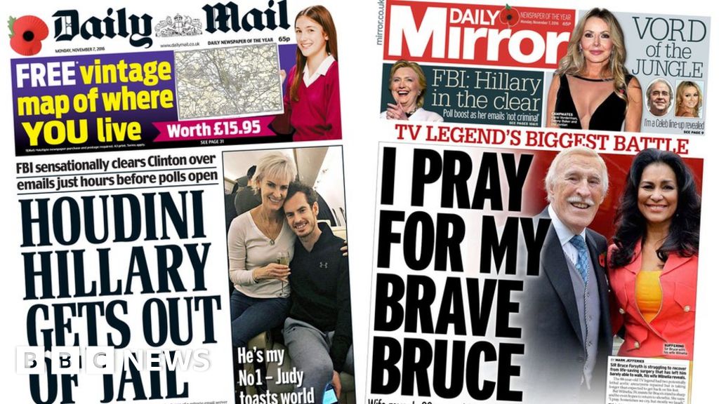 Newspaper review: 'Houdini Hillary' gets 'major boost' - BBC News