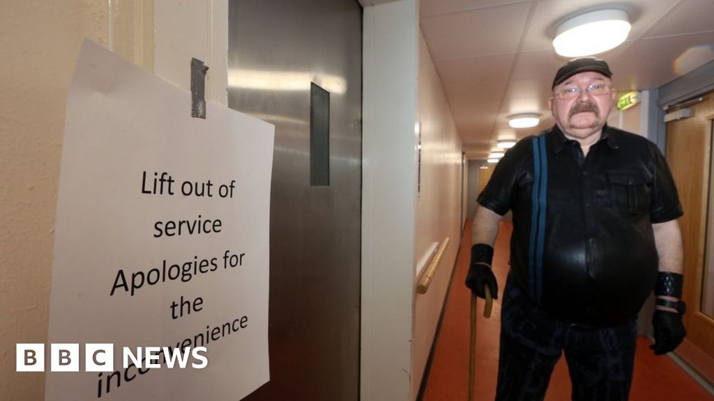 Resident frustrated by broken lift in Newcastle tower block - BBC News