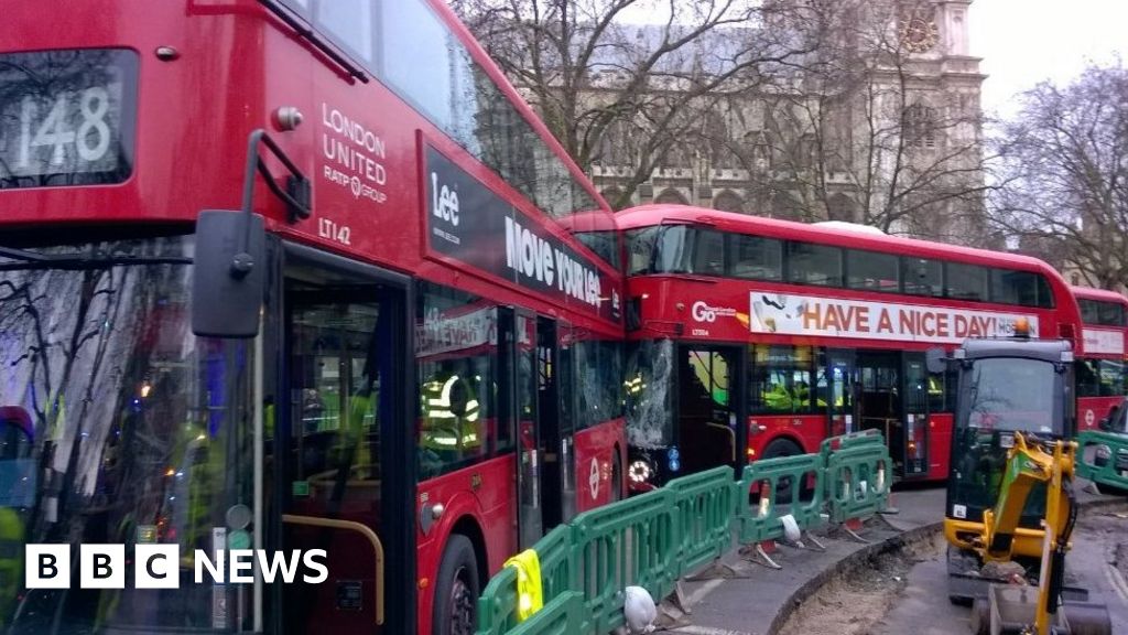 Bus crash in London's Parliament Square injures 12 - BBC News