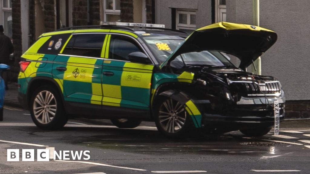 Treherbert: Two in hospital after ambulance and car crash