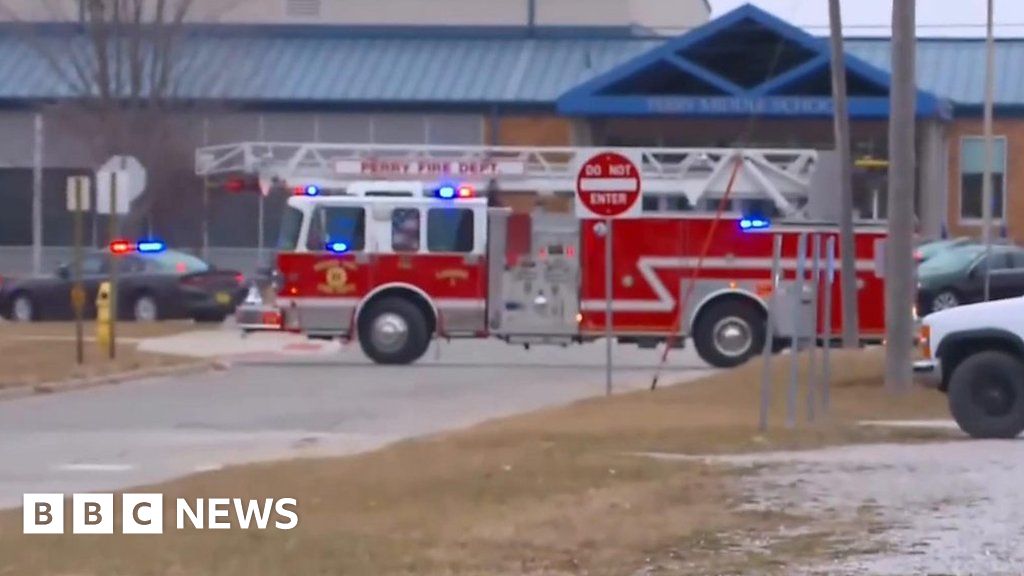 Scenes from outside the Iowa school shooting