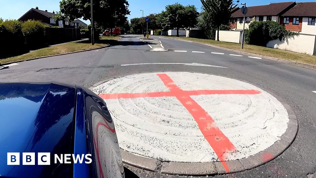 World Cup: Town's roundabouts painted as England flags