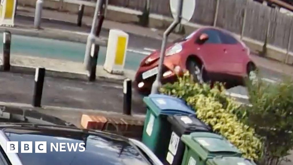 Car hits notorious Watford road bollards despite widening