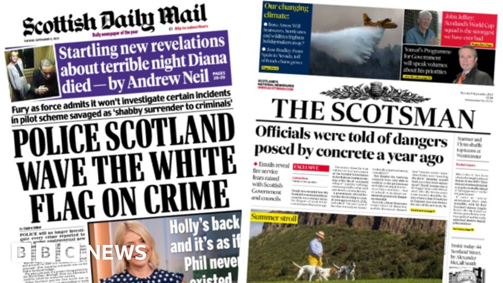 Scotland's papers: Cut in investigations and concrete costs - BBC News