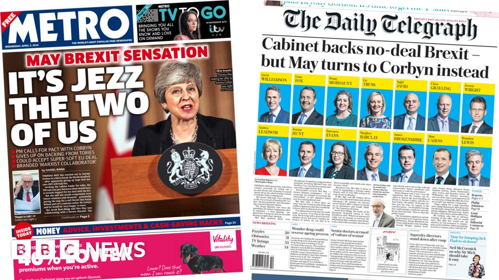 Newspaper headlines: May's 'last stand' amid 'cabinet divide' - BBC News