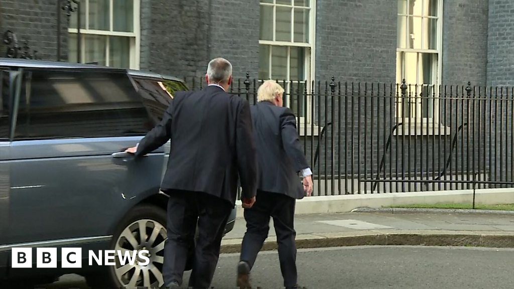 First pictures of PM after cabinet resignations - BBC News