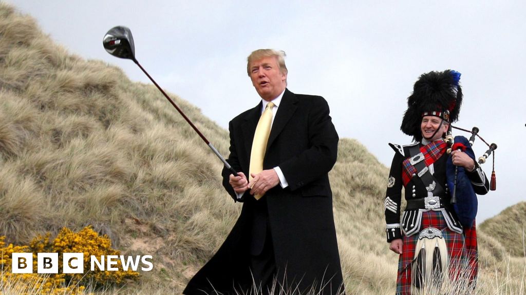 RISE protest held at Donald Trump's Menie golf course - BBC News
