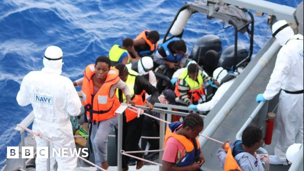 LÉ Róisín: Irish naval ship rescues 111 migrants and recovers two ...