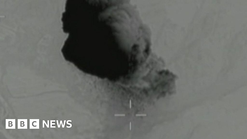 The moment MOAB bomb struck IS cave and tunnel systems - BBC News