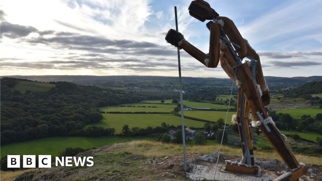 Strata Florida Abbey: Giant new Pilgrim statue unveiled - BBC News
