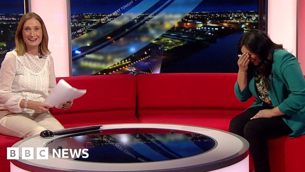 Moment surprise party is accidentally revealed on BBC News