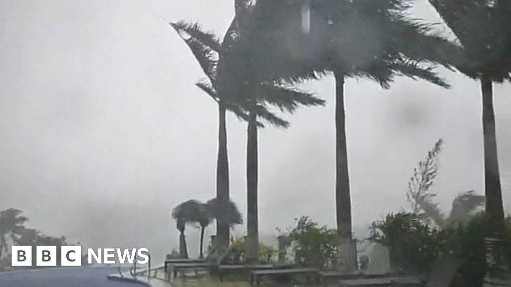 There's a typhoon outside my hotel - BBC News