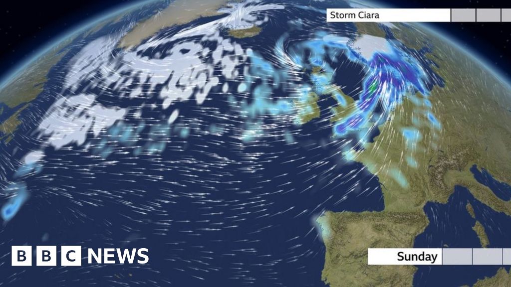 Storm Ciara: Met Office warning from midday on Saturday - BBC News