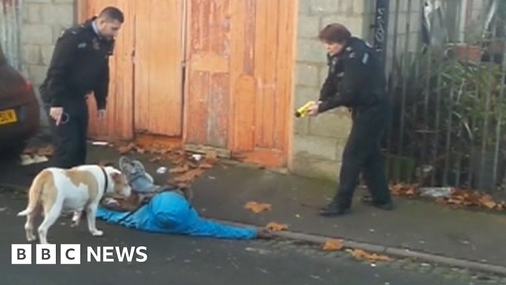 Police Taser race group founder in the face - BBC News