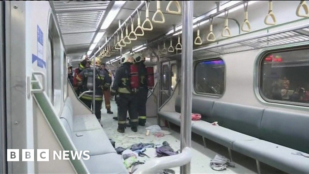 Twenty one people injured in explosion on train in Taipei - BBC News