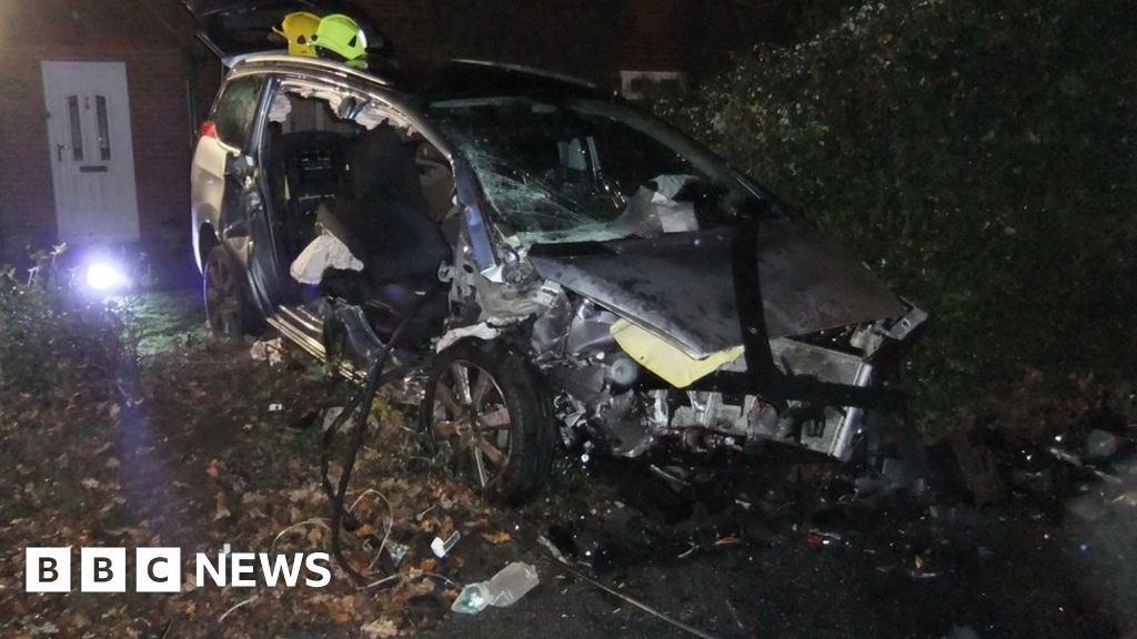 Two people injured in early morning two car collision - BBC News