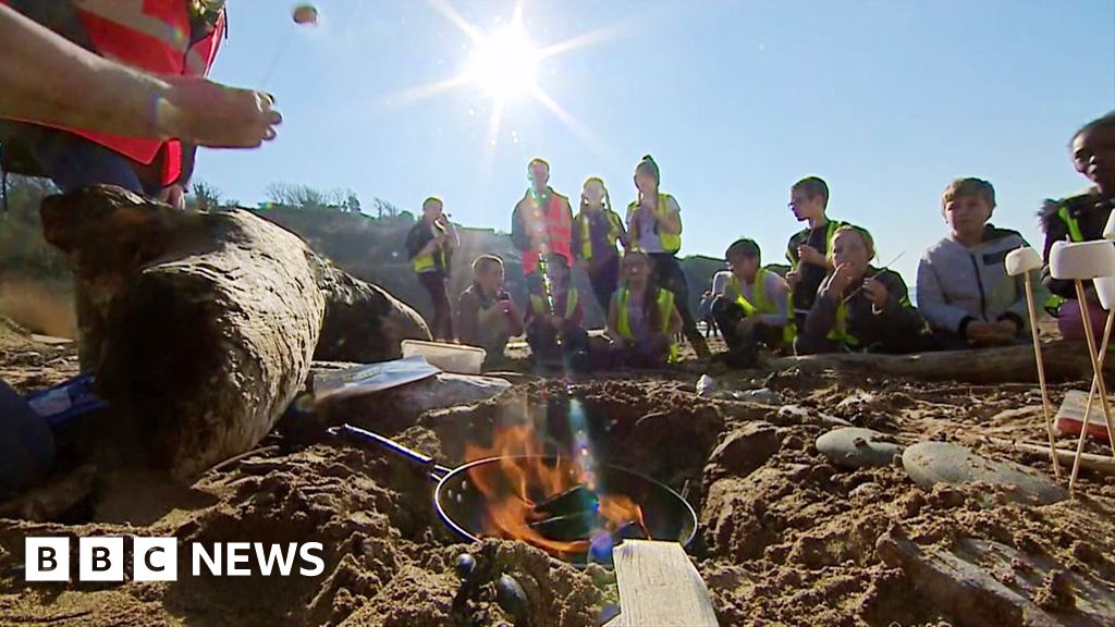 How beach school helps children learn without realising it - BBC News