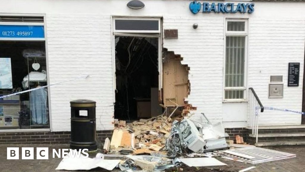 Henfield ram-raid: Thieves on yellow digger target Barclays ATM
