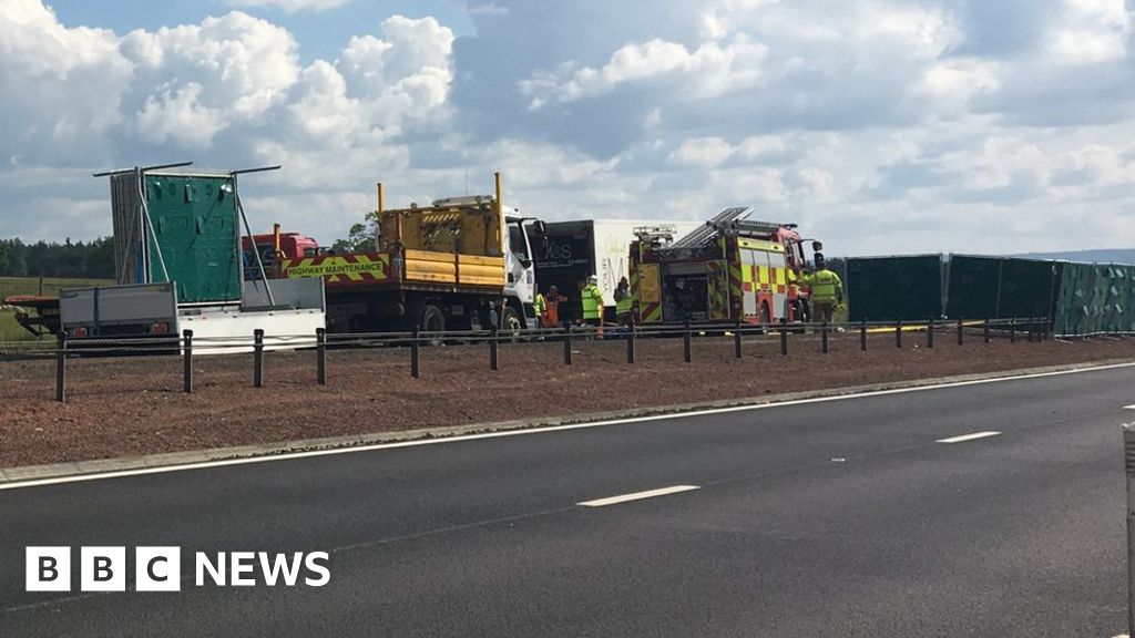 A9 reopens after car and lorry crash - BBC News
