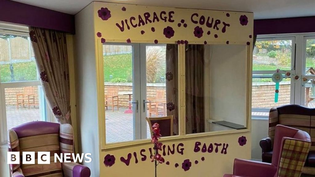 Covid: Care home pods allow people to visit family - BBC News