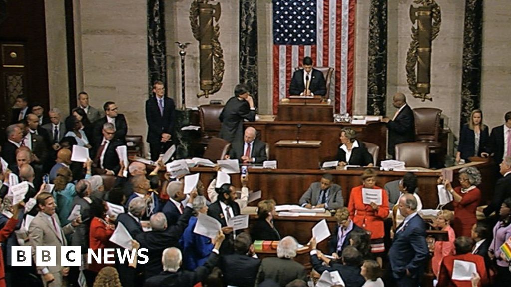 Democrats stage gun law protest in House of Representatives - BBC News