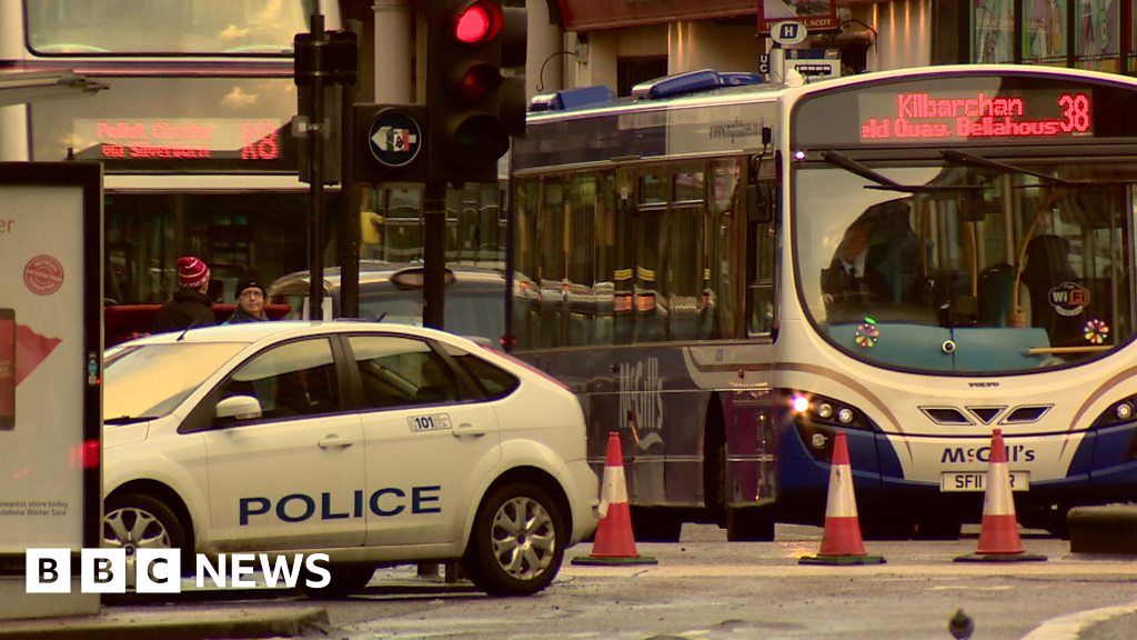 Man in hospital after car is driven at him in Glasgow - BBC News