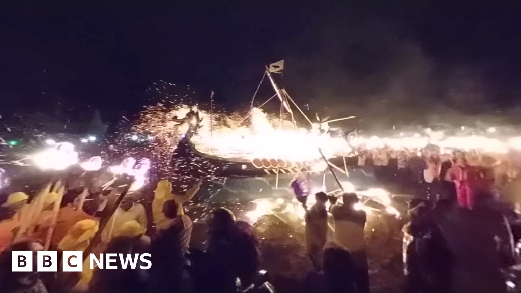 Up Helly Aa Viking fire festival captured in full 360 video