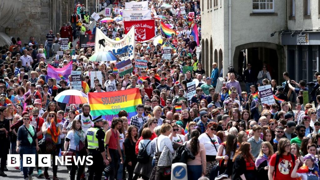 Crowds turn out for Pride Edinburgh - BBC News