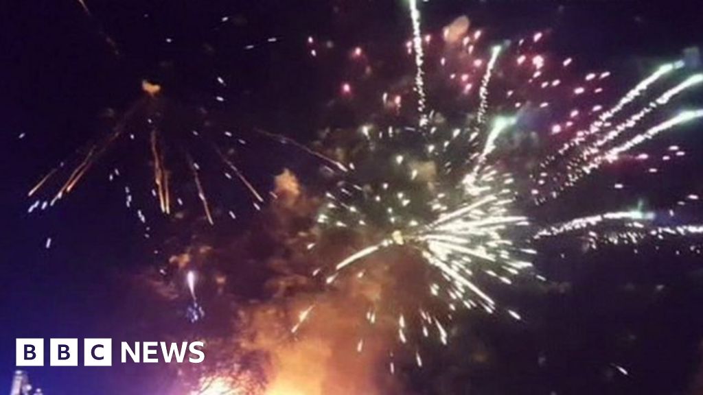 Netherlands house fire triggers firework display - BBC News