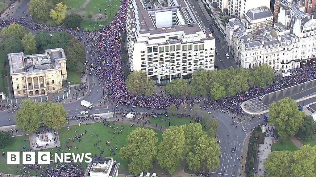 Supporters march through London in People's Vote march