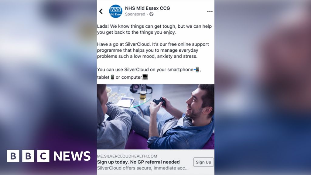 NHS Facebook adverts 'to help lads with mental health' - BBC News