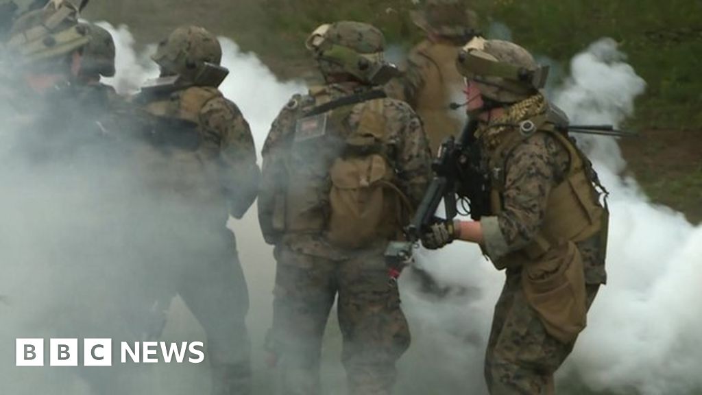 Joint US and Ukraine led military exercises continue - BBC News