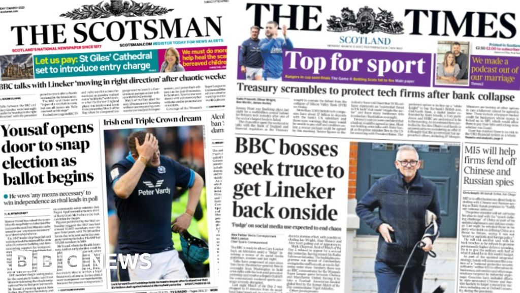 Scotland's papers: Yousaf open to snap poll and Lineker expected back ...