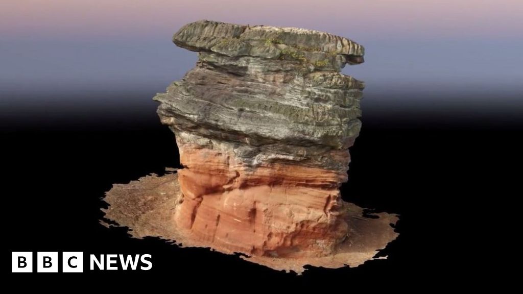 Mysterious Hemlock Stone scanned by drone - BBC News